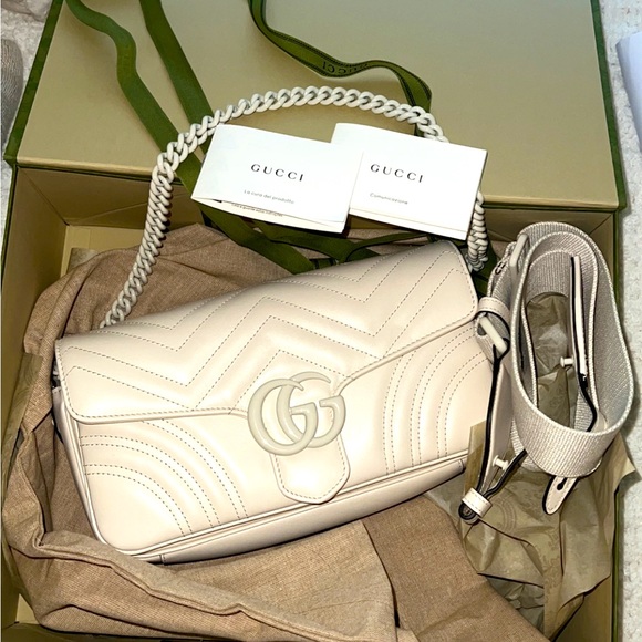 Gucci | Bags | Gucci White Marmont Bag | Poshmark